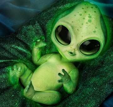 Lumina Hand-Painted Alien Baby Doll Featuring Glow-In-The Dark Vinyl Skin
