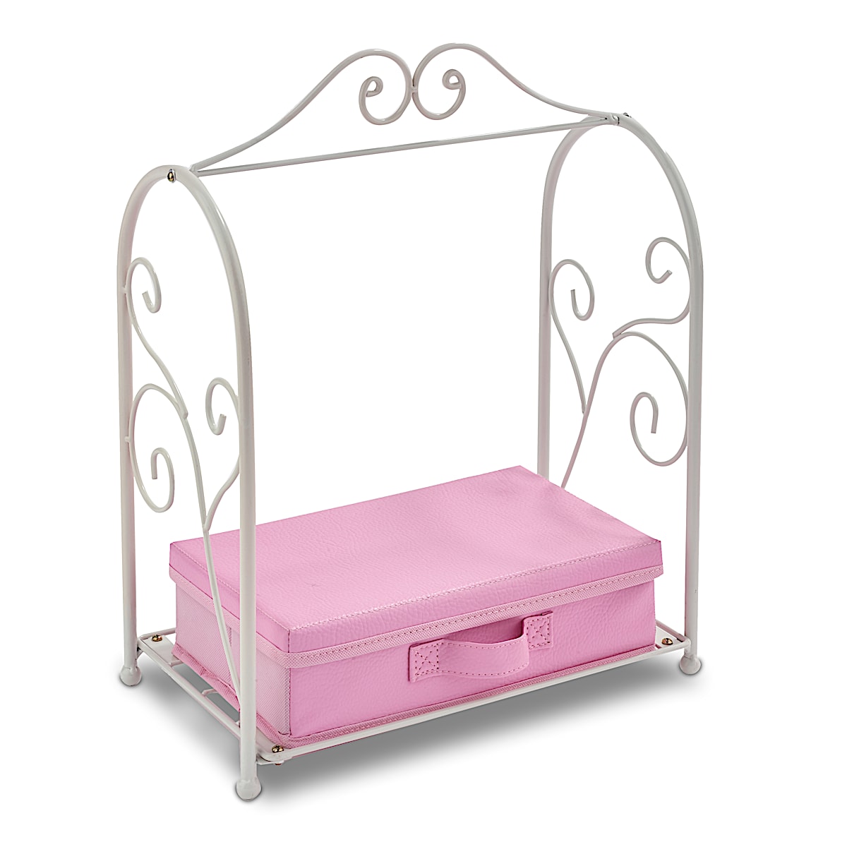 White Metal Doll Armoire For Dolls Up To 20 That Comes With 2 Doll ...