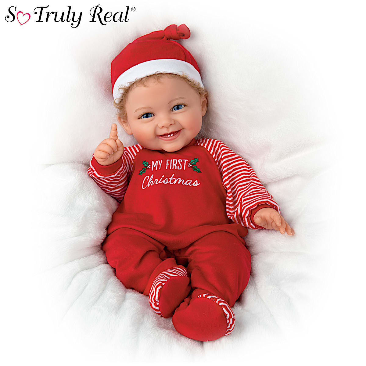Lifelike Baby Doll With 2 Custom-Designed Outfits Including Red ...